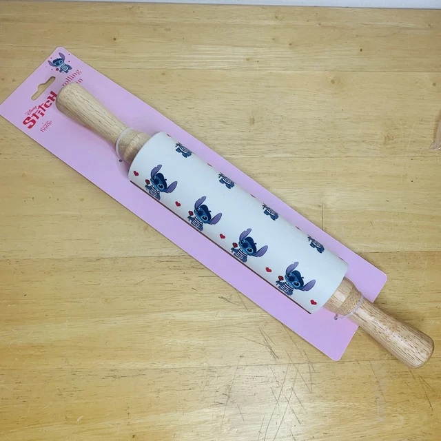 DISNEY STITCH ROLLING Pin Wooden Handle Kitchen Utensil Love Hearts ...