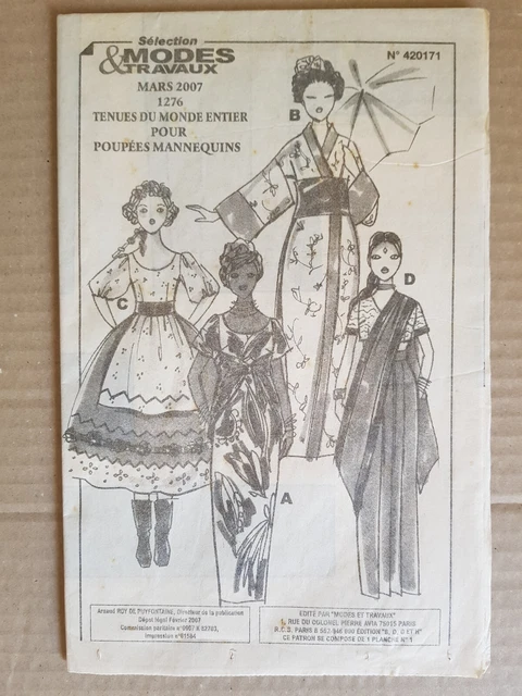 PATRON DE COUTURE vintage pour poupée BARBIE ️ Modes & Travaux 👗 EUR 12,00 - PicClick FR