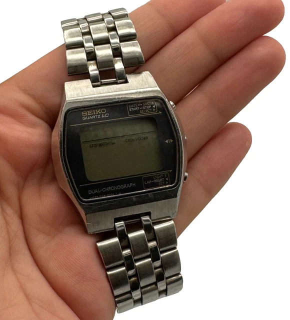 UNTESTED VINTAGE SEIKO Quartz LC Dual-Chronograph Digital Japan Watch ...