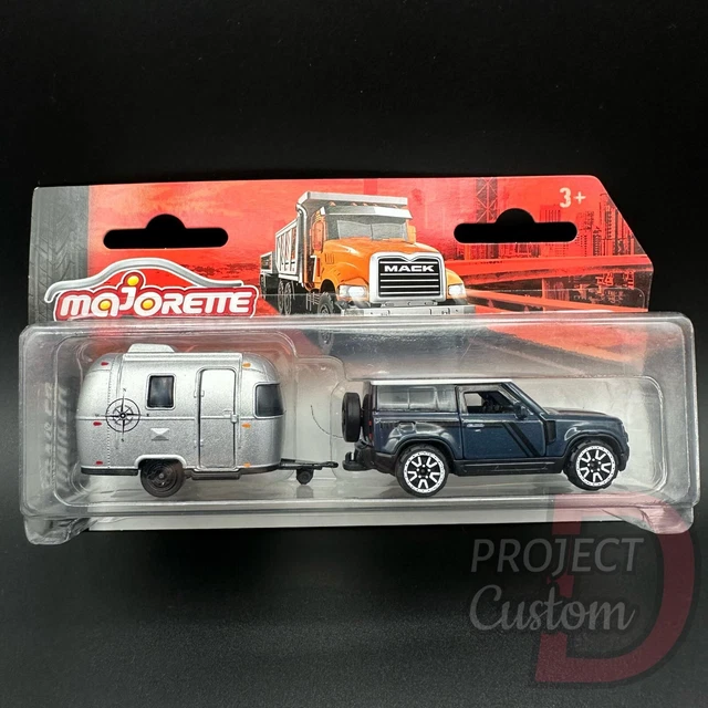 MAJORETTE LAND ROVER Defender 90 & Airstream Sport 16 voitures remorque ...