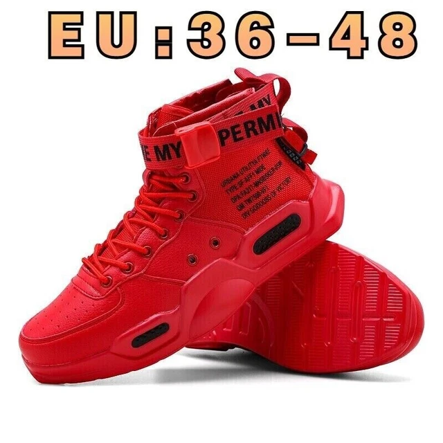 TRAINERS PLATFORM HIGH Top Red Trend Sneakers For Men Hip Hop Casual ...