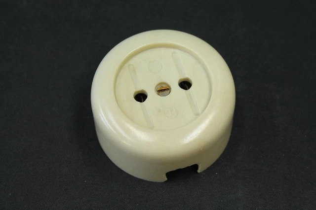 OLD ROUND SURFACE-MOUNTED Socket Vintage Bakelite Art Deco Loft Design ...