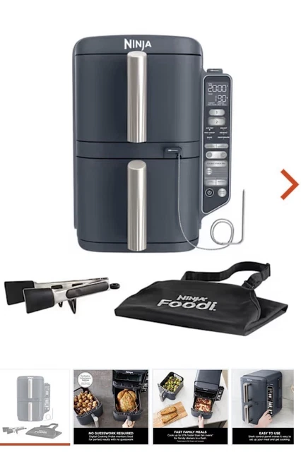 NINJA DOUBLE STACK XL 2-Level Air Fryer -Smart Cook 9.5L Cyber Space ...