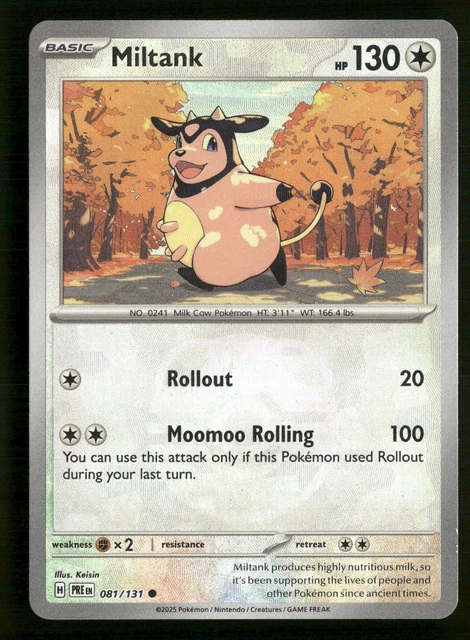 2025 POKEMON PRISMATIC Evolutions 081/131 Miltank Master Ball Reverse ...