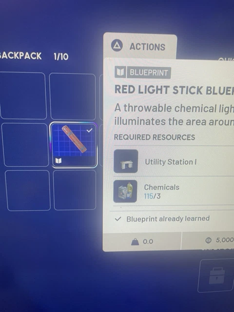 BLUE LIGHT STICK Blueprint, Arc Raiders £3.81 - PicClick UK