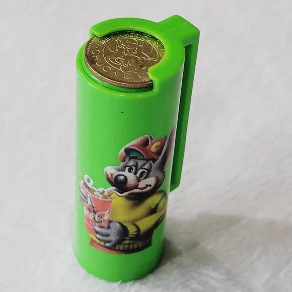 RARE CHUCK E. Cheese Green Coca-Cola Drink Design Token Holder ...