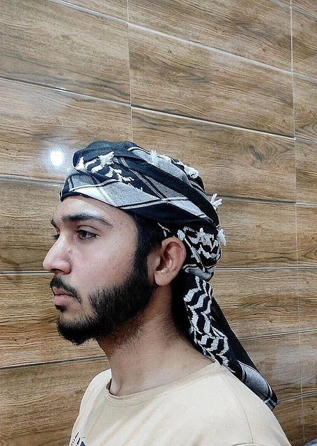 SCIARPA ARABA SHEMAGH Keffiyeh Hirbawi Palestina bianca crema Kufiya Habibi EUR 24,11 - PicClick IT