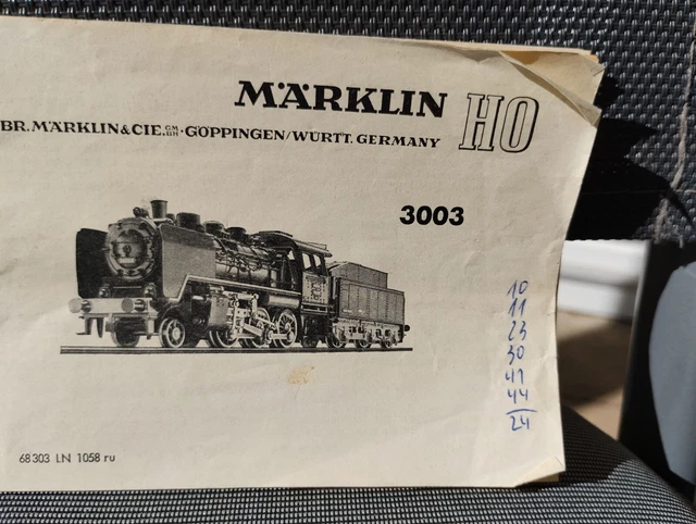 MÄRKLIN 3003 BR 24 Dampflok Anleitung Beschreibung Original 1058 EUR 4,00 - PicClick DE