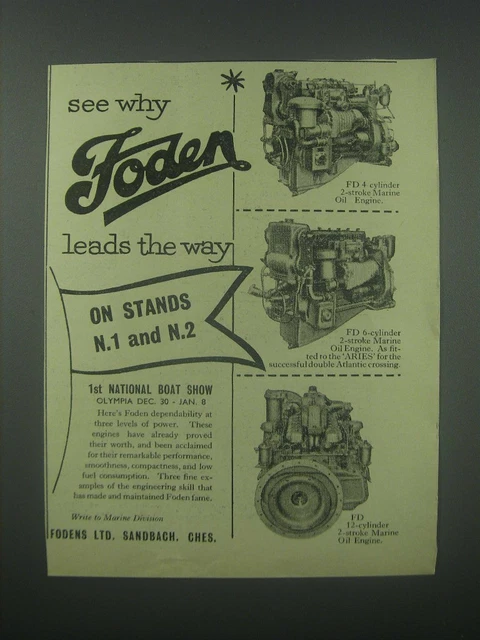 1954 FODEN MARINE Engines Ad - See why Foden leads the way EUR 18,73 ...