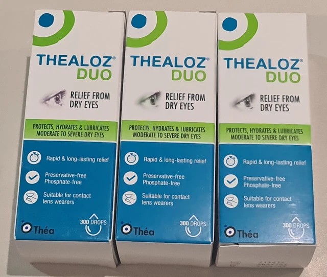 THEALOZ DUO ORIGINAL Preservative Dry Eye drops (Pack of 3 x 10ml ...