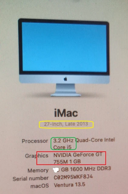 APPLE IMAC 27 inch A1419 Logic Board 1GB DEDICATED,2012 model £49.00 ...
