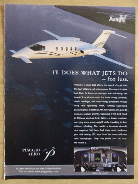 2005-2007 PUB PIAGGIO Aero Avanti Ii P.180 Business Jet Aircraft ...