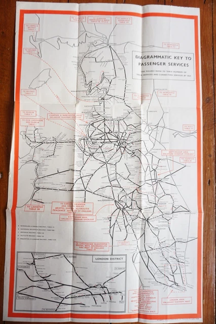 1964 LONDON MIDLAND Region British Rail Railway System Map £9.99 ...