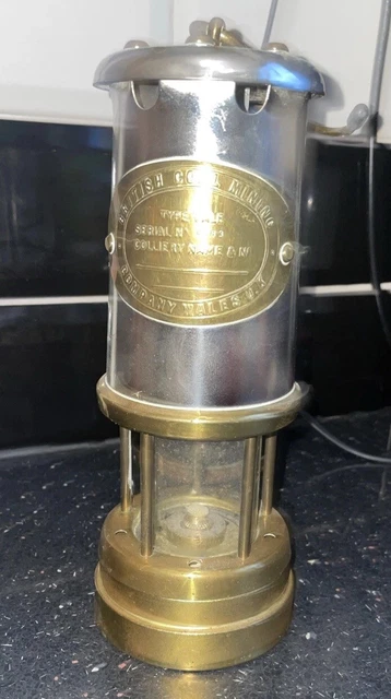 VINTAGE BRASS MINERS lamp British Coal Mining Company Wales £19.99 ...