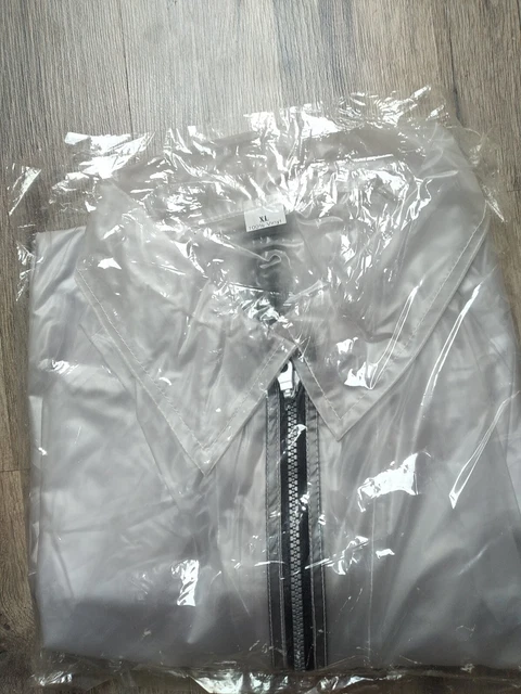 VINTAGE 80ER JAHRE PVC Jacke Regenjacke Bomberjacke transparent XL EUR ...