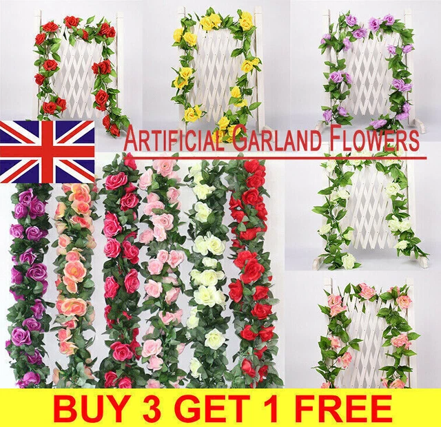 8FT ARTIFICIAL FLOWER Silk Rose Leaf Garland Ivy Vine Wedding Garden ... 8FT ARTIFICIAL FLOWER Silk Rose Leaf Garland Ivy Vine Wedding Garden ...