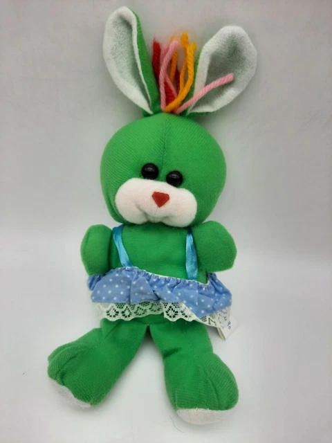 VINTAGE DAN BRECHNER Green Bunny Rabbit Plush Stuffed Animal Toy 7" $19 ...