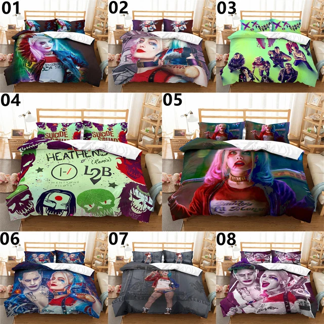 HARLEY QUINN JOKER Single Double Queen King Bed Duvet Doona Quilt Cover ...