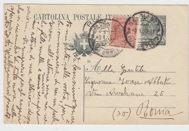 CARTOLINA POSTALE ITALIANA - Viaggiata - 1922 EUR 10,00 - PicClick IT