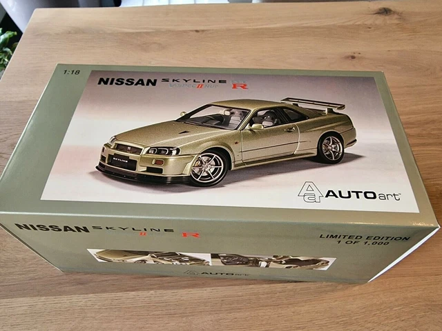 AUTOART NISSAN SKYLINE GT-R R34 V Spec II Nur Edition 1/18 Millenium Jade 77338 EUR 679,00 ...