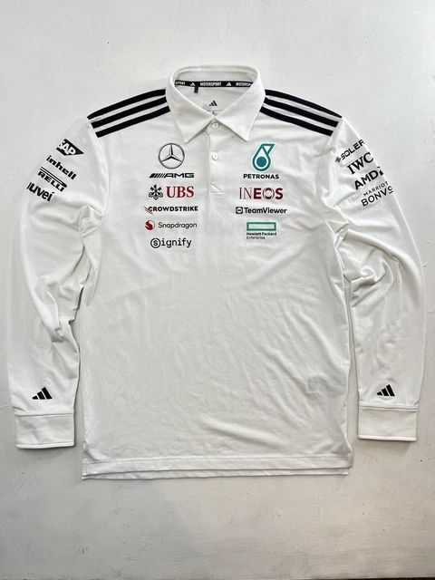 ADIDAS MERCEDES AMG Petronas Formula One Team Polo Long Sleeve Size ...