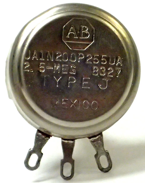 ALLEN-BRADLEY JA1N200P255A TYPE J Potentiometer 2.5 Meg 10% Tol, Nos ...