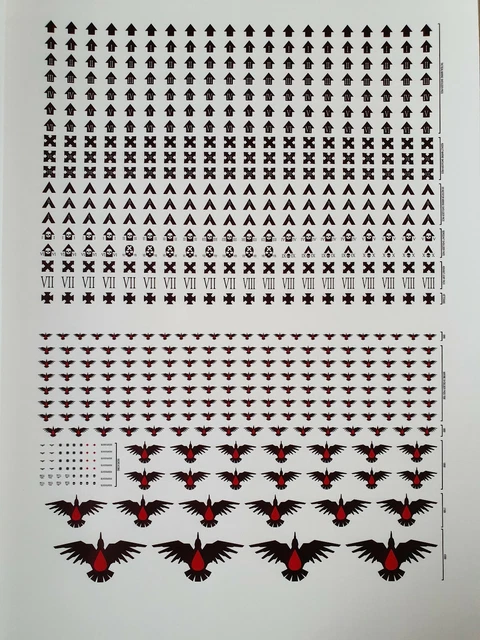 SPACE MARINES WARHAMMER 40k Blood Ravens Transfer Decal Sheet $44.71 ...