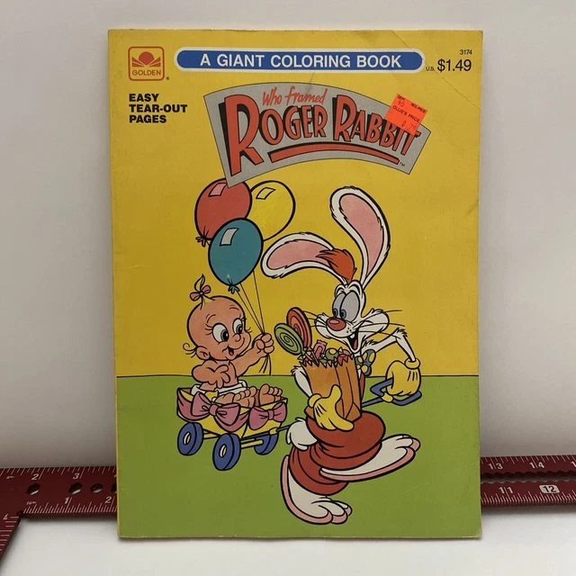 VINTAGE DISNEY ROGER Rabbit Coloring Book 1988 Golden Books $9.77 ...