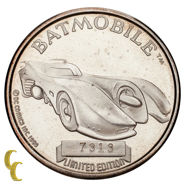BATMAN LIMITED EDITION 1 Oz Silver Round 50th Anniversary The Batmobile ...