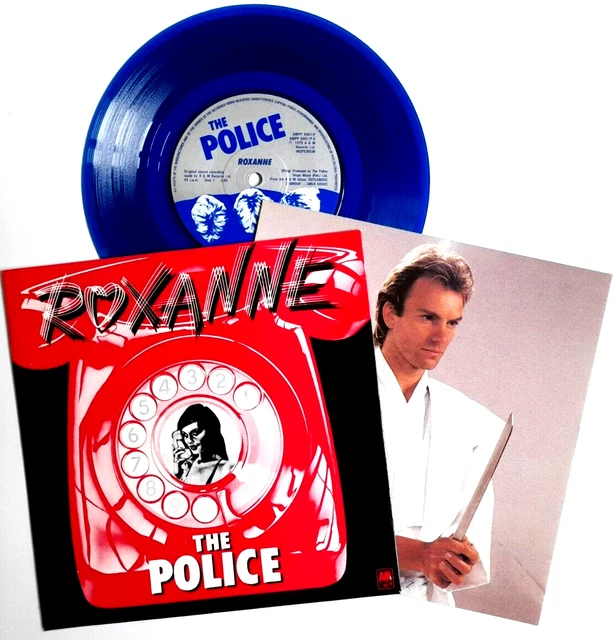 THE POLICE ROXANNE + Lyric Card 7" Blue VINYL 45 £10.99 - PicClick UK