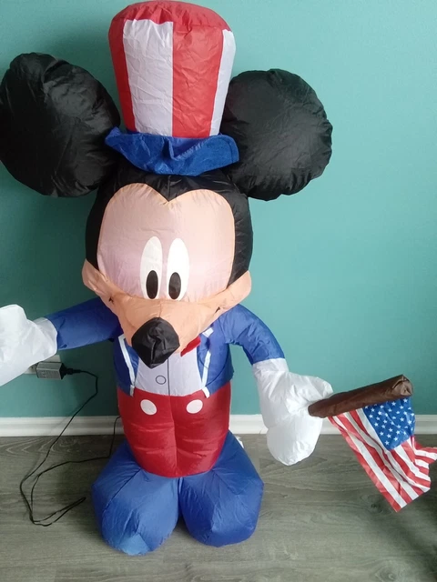 DISNEY MICKEY MOUSE Inflatable Patriotic 4 Ft Tall Original box 0777287 ...