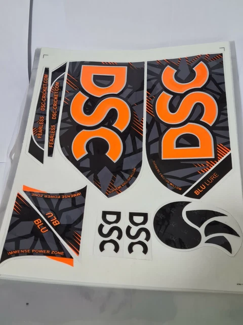 *3D/EMBOSSED* DSC FEARLESS Supreme Blu Lure Orange Cricket Bat Sticker ...
