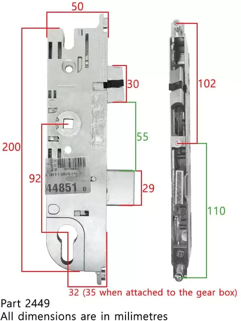 MACO CTS DOOR Lock Case 35mm Backset Gear Box Centre Latest Range £27. ...