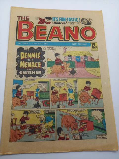 THE BEANO COMIC Issue 2185 June 2nd 1984 Dennis the Menace and Gnasher ...