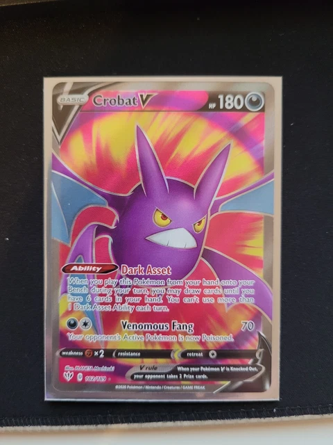CROBAT V 182/189 Full Art Darkness Ablaze Pokémon Card Near Mint £3.00 ...