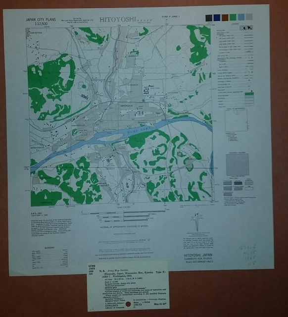 1945 US ARMY Mappa Città Plan Di Hitoyoshi Giappone 1: 12,500 EUR 114 ...