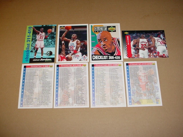 LOT OF 8 Different Michael Jordan Checklist Cards Upper Deck. Coll ...