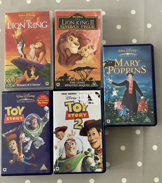 VHS DISNEY BUNDLE - Toy Story 1 & 2 - Lion King 1 & 2 - Mary Poppins £ ...