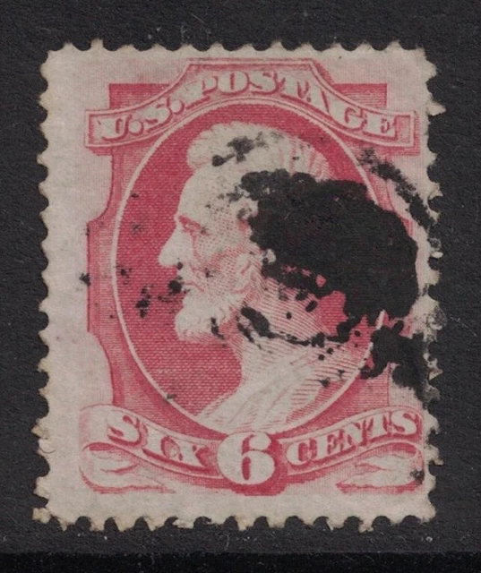 SCOTT 148- USED- 6c Lincoln- National Bank Note Printing, no grill ...