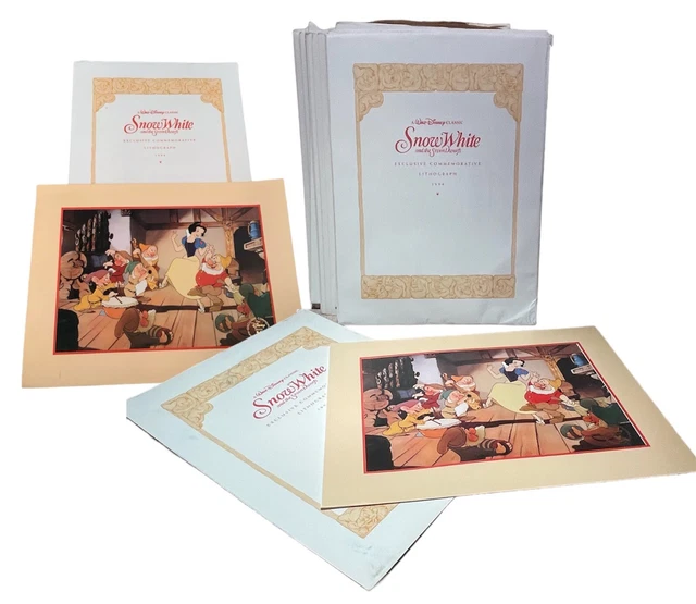 20X DISNEY EXCLUSIVE Snow White & The 7 Dwarfs Lithograph Ltd Ed 1994 ...