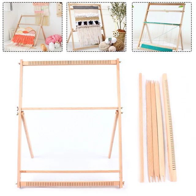 WEAVING LOOM THREE Gears Adjustable DIY Hand Weaving Loom Kit Frame ...