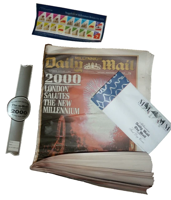MAIL ON SUNDAY 2000 Millennium Tin Time Capsule Newspaper, First Day ...