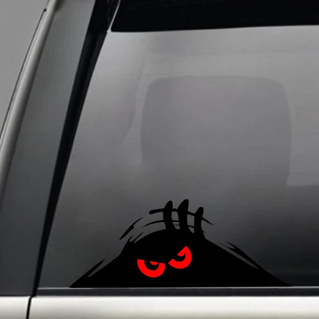 FUNNY RED EYES Monster Peeper Scary Car Window Bumper Sticker Decal ...