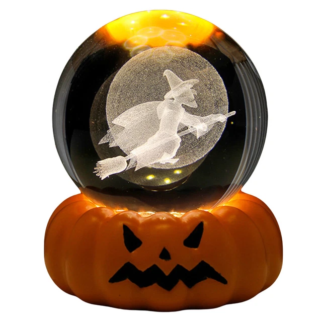 3D CRYSTAL BALL Pumpkin Base 3D Spider Web Skull Lamp Crystal Ball 3D ...
