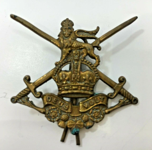 VINTAGE ARMY INFANTRY Cap Badge Crossed Swords Lion Crown £9.95 ...