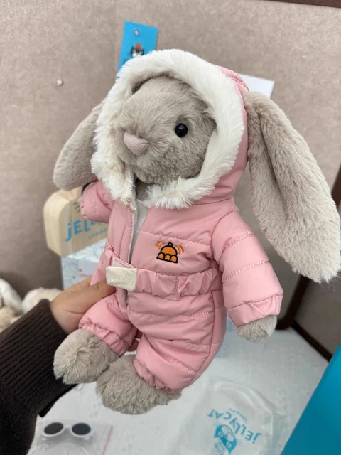 JELLYCAT BASHFUL BUNNY 'Snow Suit' 31cm Plush Toy New With Tags+Dust ...