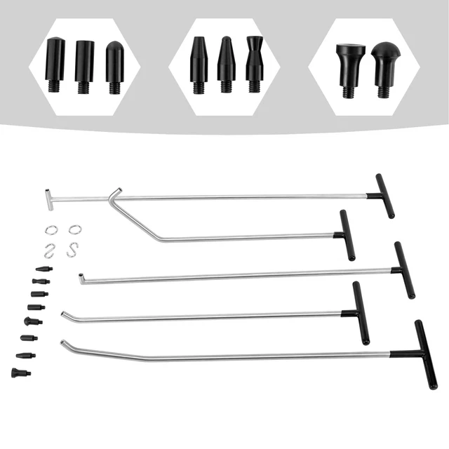 AUTO BODY PDR Tools Push Rods Kit Paintless Dent Repair Hail Removal ...
