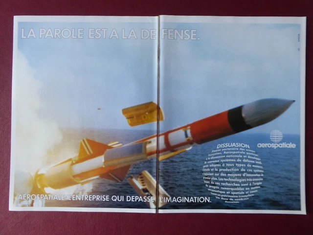 12/1988 PUB AEROSPATIALE Missile Exocet Anti Ship Original French Ad ...
