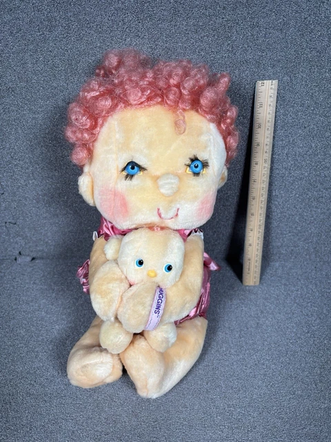 VINTAGE HUGGA BUNCH 16" Huggins & Hug-a-Bye Baby Plush Dolls Pink Hair ...