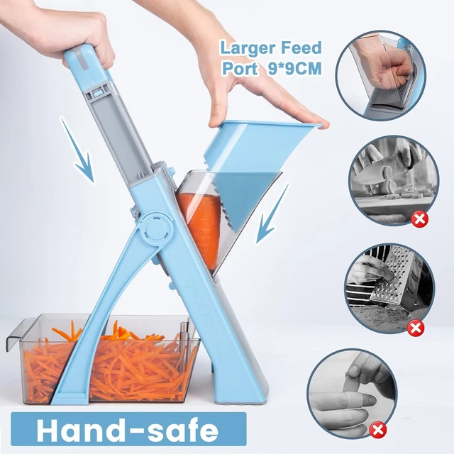 SAFE MANDOLINE VEGETABLE Slicer Adjustable Vegetable Chopper Mandolin ...